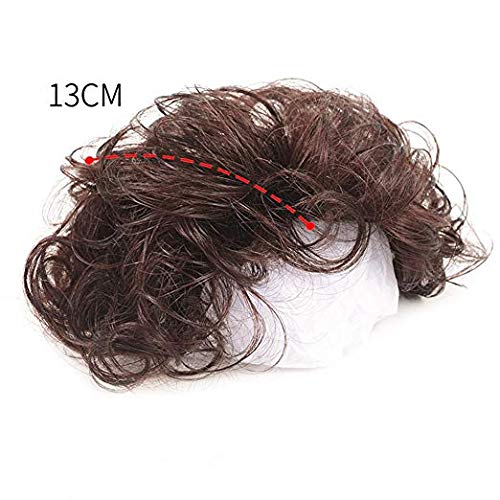 100% Real Human Hair Crown Toppers 5" x 5.5" Short Curly Clip in Top ...