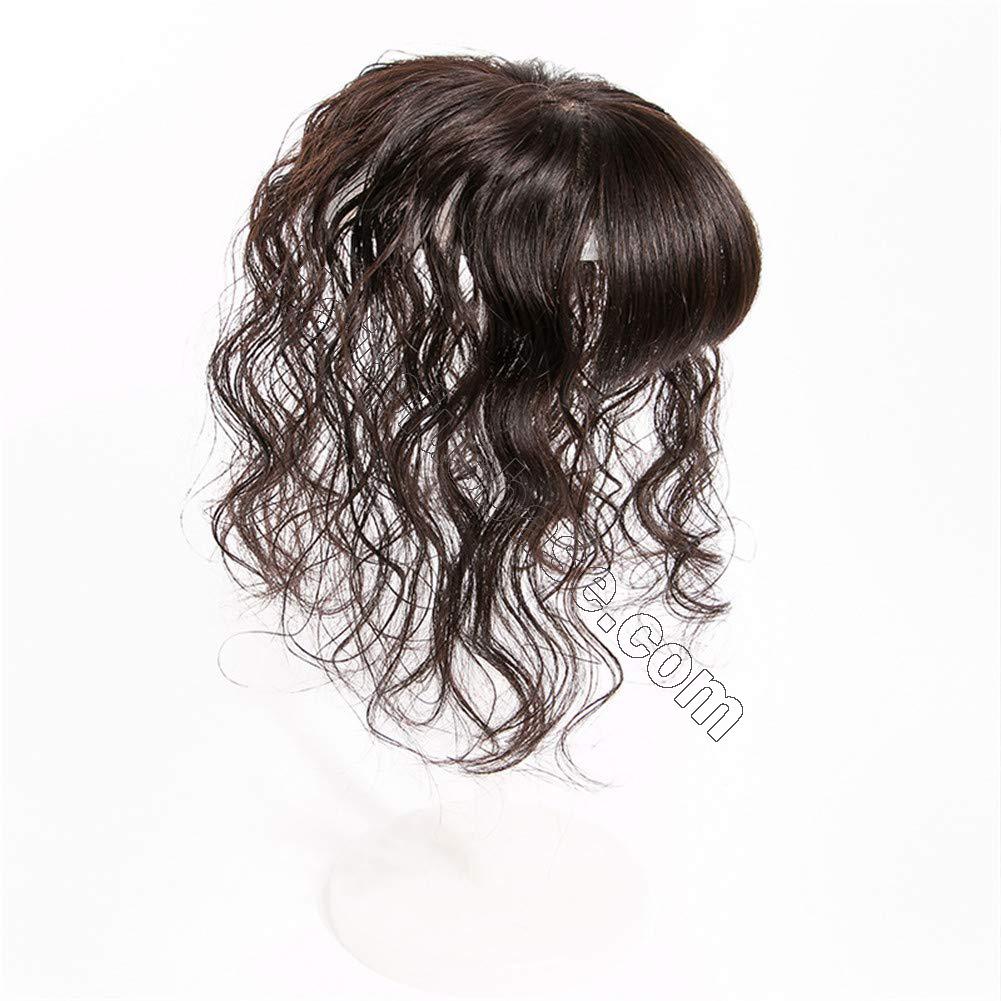 100% Real Human Hair Curly Crown Topper Hairpiece for Women Realistic ...