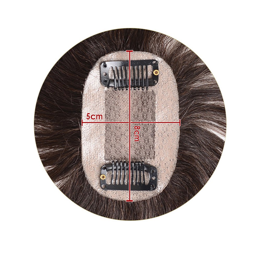 100% Human Hair Toupee Crown Wiglet HairPiece Net Breathable Light And ...