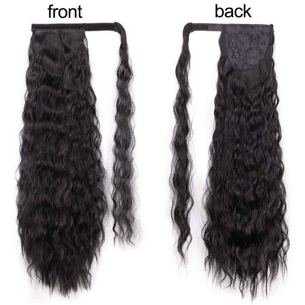 14 - 32 Inch Curly Human Hair Ponytail Wrap Around Ponytail Extensions ...