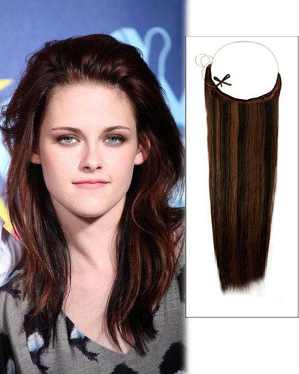 14 - 32 Inch Straight Secret Human Hair Extensions #1B/30 Black Auburn