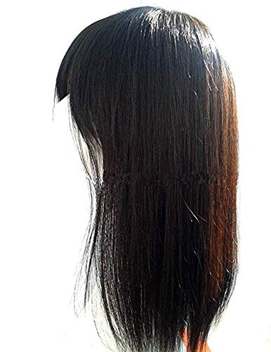 18 Inch Human Hair Crown Topper Clip in Top Hairpiece Wiglet with Bangs ...