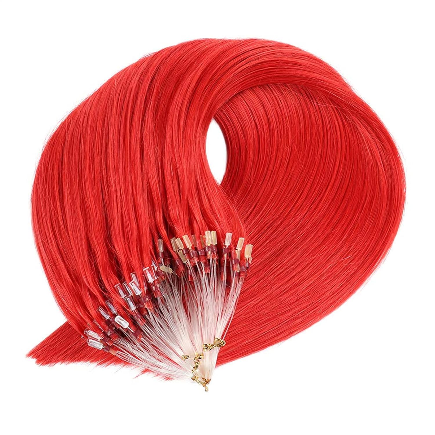 18 Inch Red Micro Loop Human Hair Extensions 100S 100g