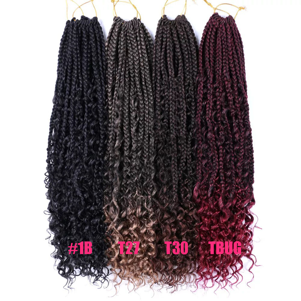 20 Inch Goddess Box Braids Curly End Bohemian Box Braiding Hair ...