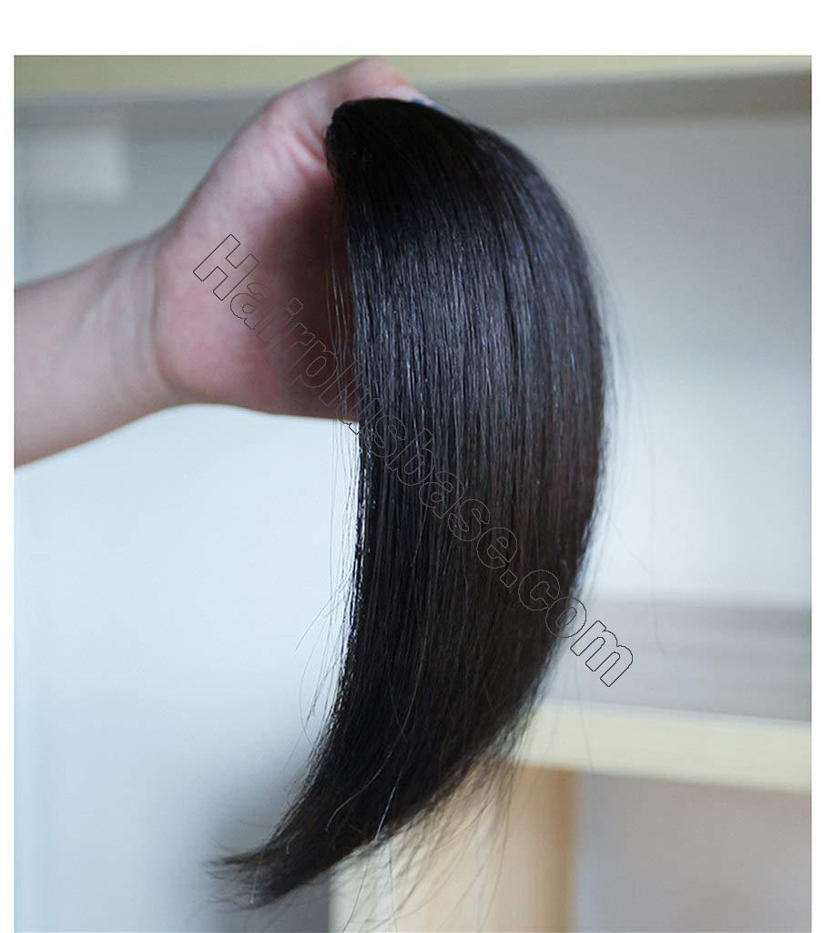9.5" Straight Human Hair Crown Wiglet Hair Piece for Men Slicked Back ...
