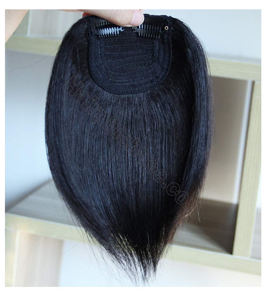 9.5" Straight Human Hair Crown Wiglet Hair Piece for Men Slicked Back ...