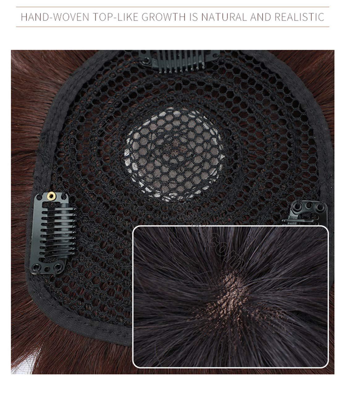Clips on Human Hair Toppers for Women with Thinning Hair, Hand Made ...