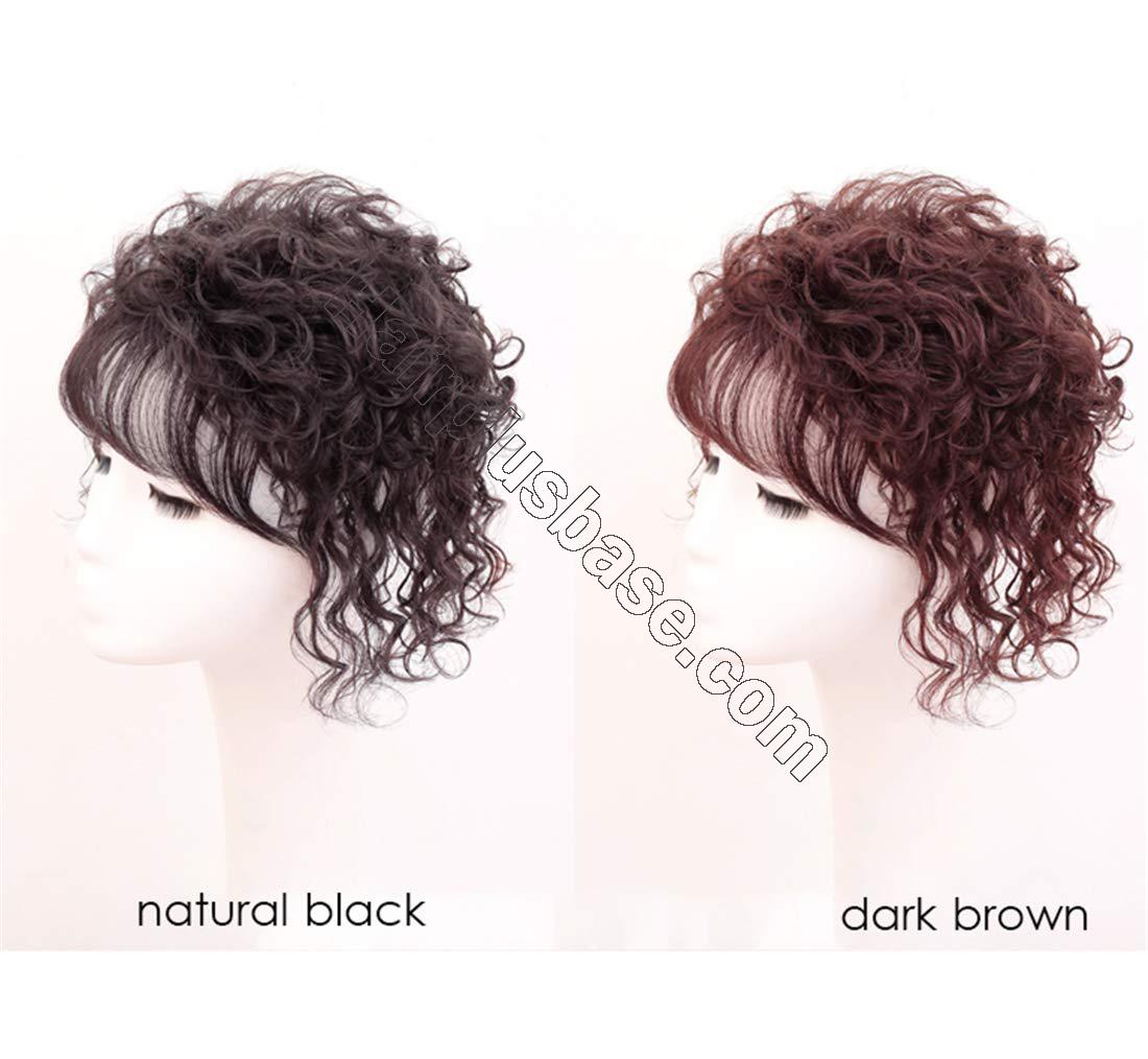 Curly Real Human Hair Topper for Women with Thinning Hair, 6.3"x7 ...