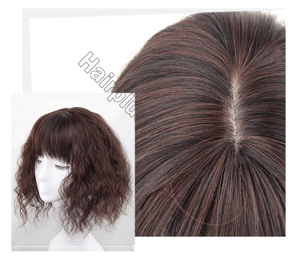 Curly Synthetic Hair Crown Toppers with Bangs for Women with Thinning ...