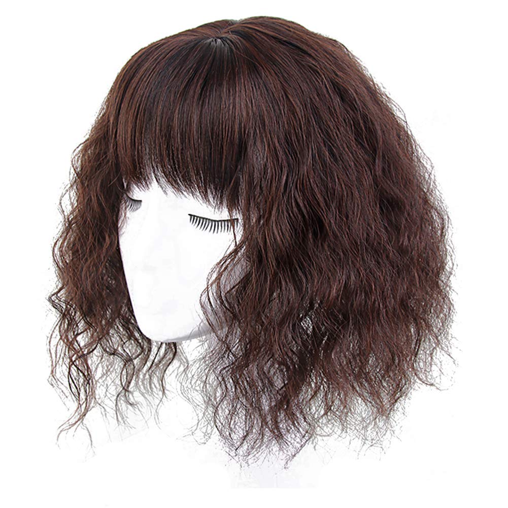Curly Synthetic Hair Crown Toppers with Bangs for Women with Thinning ...
