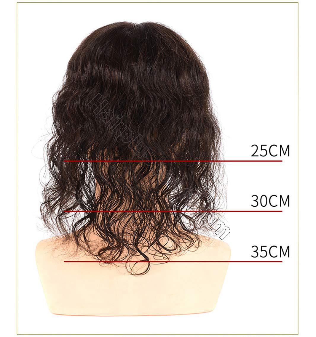 Human Hair Crown Topper Hairpieces for Women, 7x10cm Silk Base Curly ...