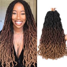 18 Inch Ombre Goddess Locs Crochet Hair 24 Strands Fuax Locs