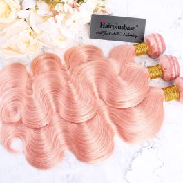 Pink Body Wave Human Hair Weave 3 Bundles