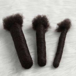 Black Brown(#2) Hair Wicks Dreads Human Hair Locs With Afro Kinky Curly ...