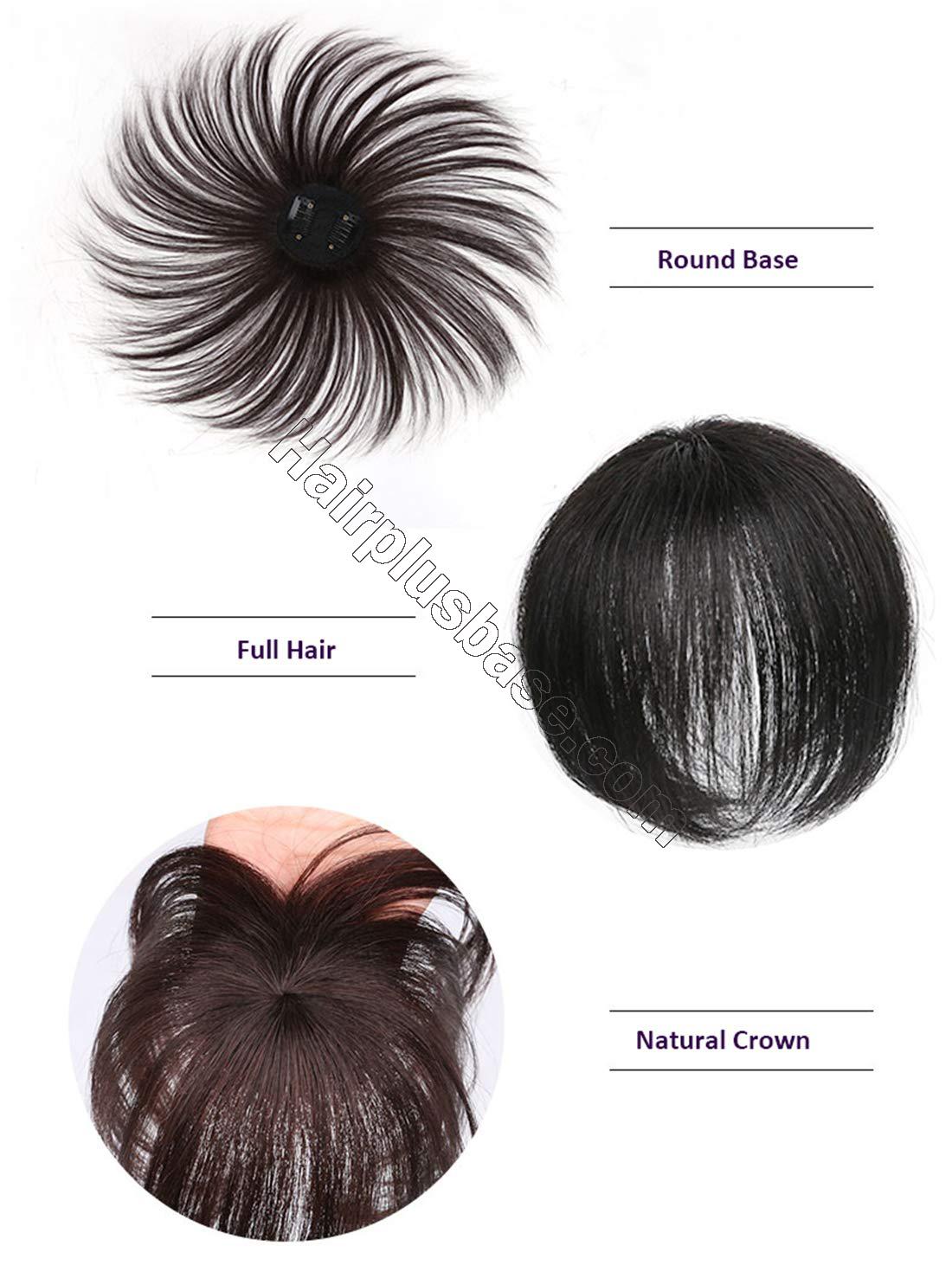 Real Human Hair Crown Toppers for Women with Bald Spot, Clip in Top ...