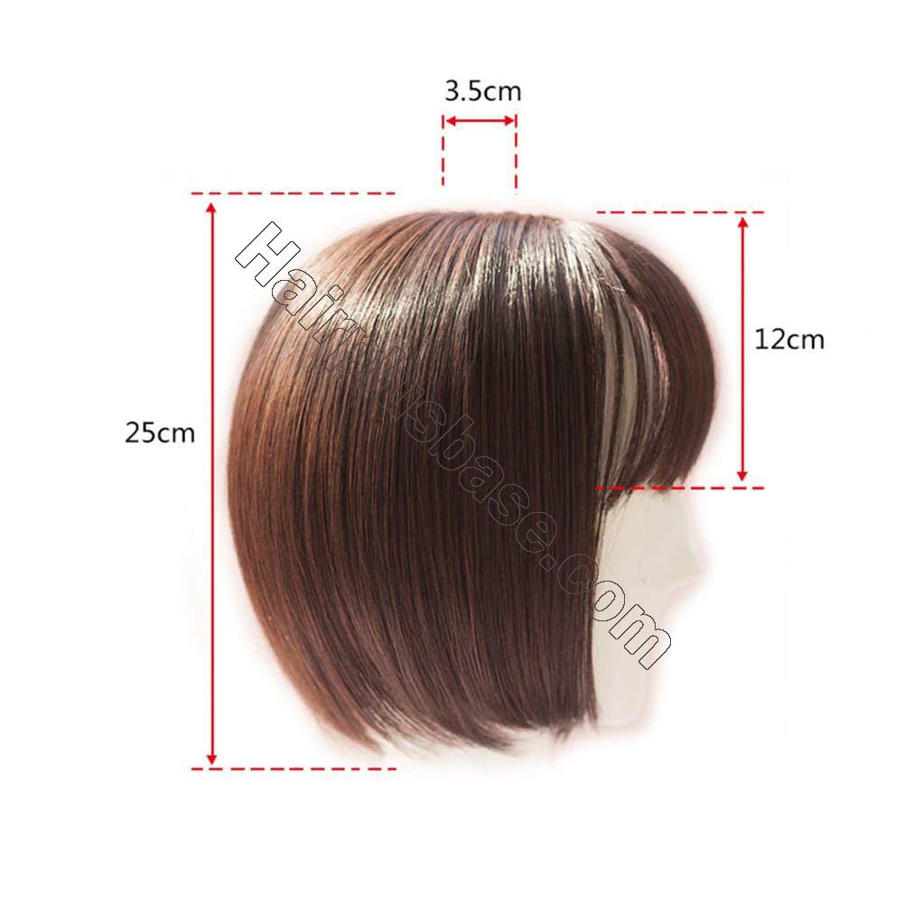 Short Straight Synthetic Bob Hair Toppers 25cm Clip in Hair Top Piece ...