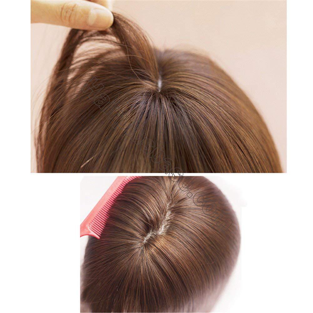 Short Straight Synthetic Bob Hair Toppers 25cm Clip in Hair Top Piece ...