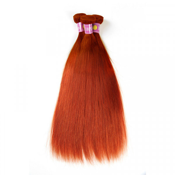 Virgin Human Hair Weave Color #350 Straight Weave Hairstyles 3 Bundles