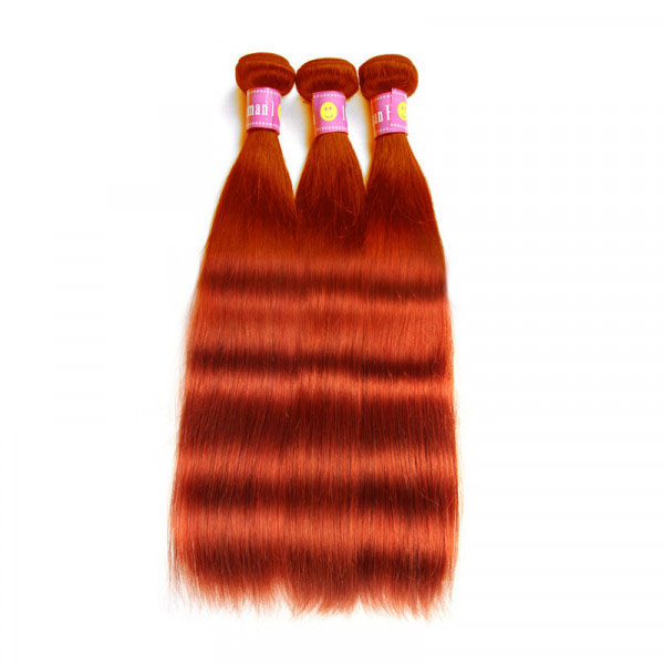 Virgin Human Hair Weave Color #350 Straight Weave Hairstyles 3 Bundles