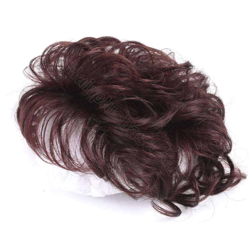 Wavy Human Hair Wiglet Toppers Clip on 4.7"x4.7" Crown Topper for Women ...