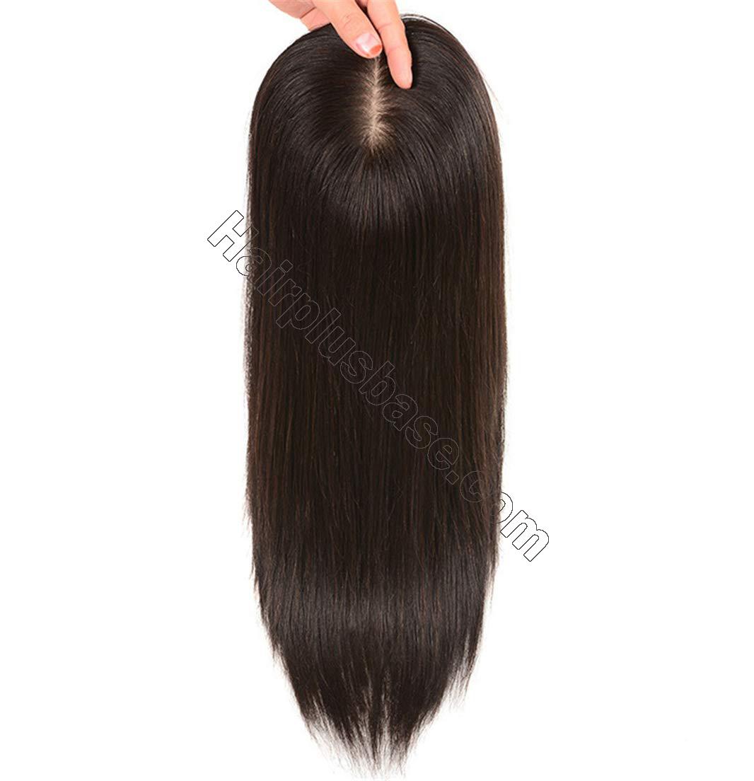 Womens Crown Topper Hairpieces for Thinning Hair, 9x14cm Silk Base Free ...